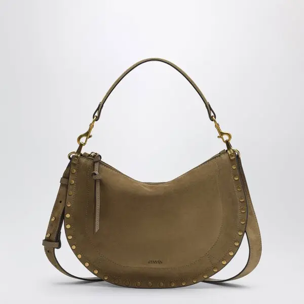 Isabel Marant Étoile Oskan Soft Zipped Bag In Taupe Suede - Cream