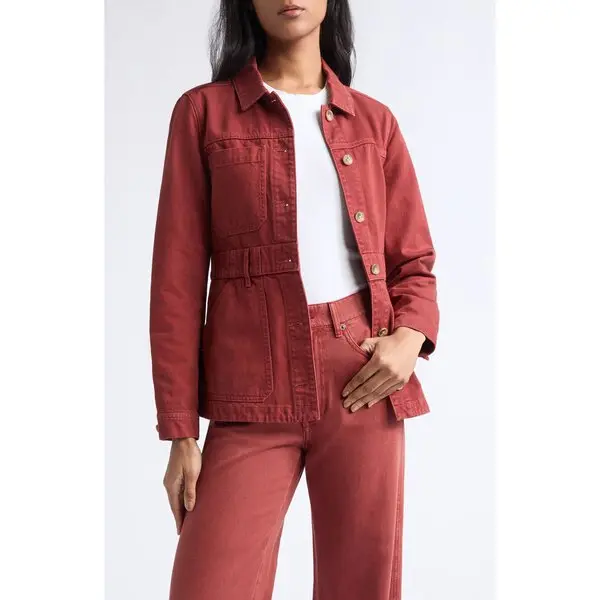 Veronica Beard Anzu Cotton Jacket - Rust