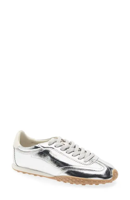 HOFF Metallic Leather Lace-up Sneakers - Silver
