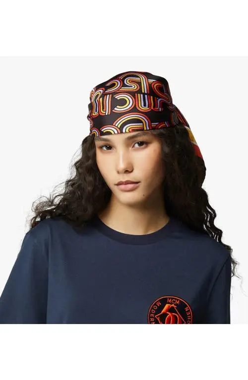Mcm Disco Monogram Scarf In Organic Silk