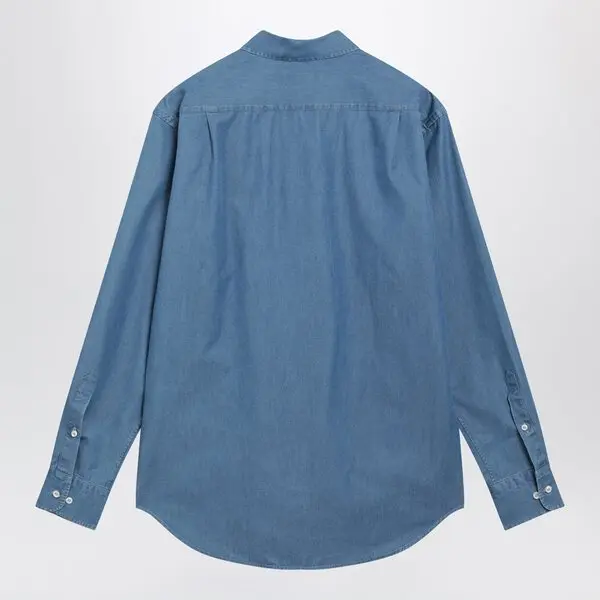 Loro Piana Andre Cotton Denim Shirt In Super Stone Washed