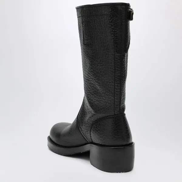 Dries Van Noten Leather Biker Boots