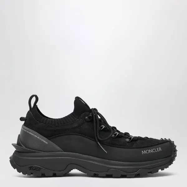 Moncler Trailgrip Lite3 Suede Leather Sneakers - Black