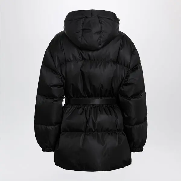 Prada Re-nylon Hooded Padded Jacket With Belt And Pouch