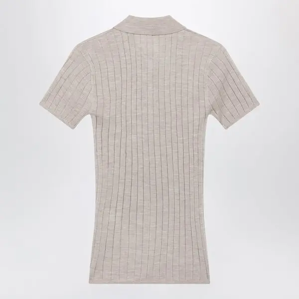 TOTEME Ribbed Cashmere And Silk Polo Shirt