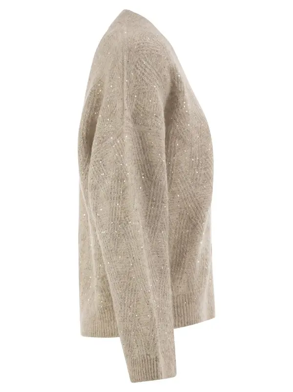 Peserico V-neck Knitted Cardigan With Sequins