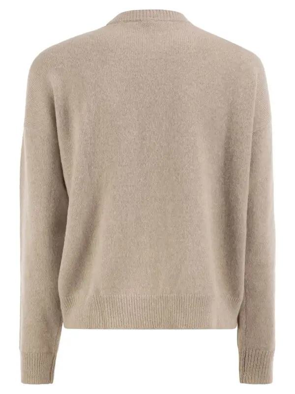Peserico Crew Neck Alpaca Blend Jumper With Sequins - Cream