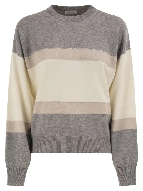 Peserico Colour-block Virgin Wool, Silk And Cashmere Jumper - Multicolor