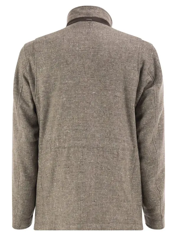 Herno Virgin Wool Field Jacket With Concealed Hood