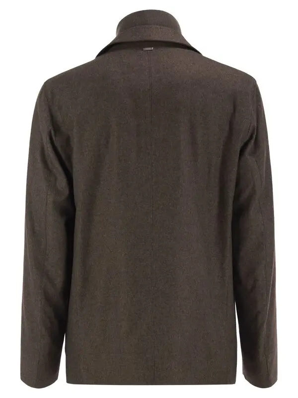 Herno Silk And Cashmere Tailored Jacket With Removable Inner Bib