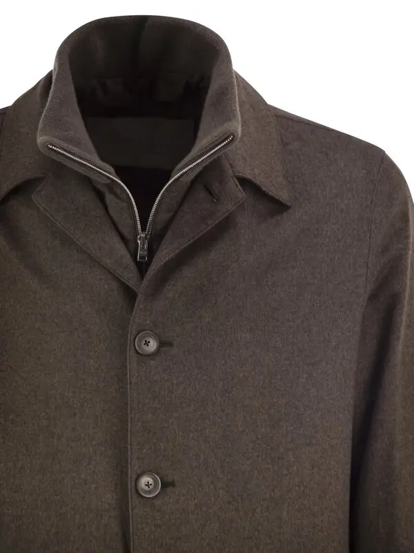 Herno Silk And Cashmere Tailored Jacket With Removable Inner Bib