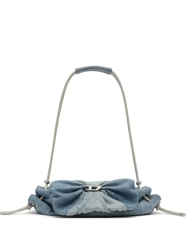 DIESEL® Denim Shoulder Bag With Crystal Embellishment - Multicolor
