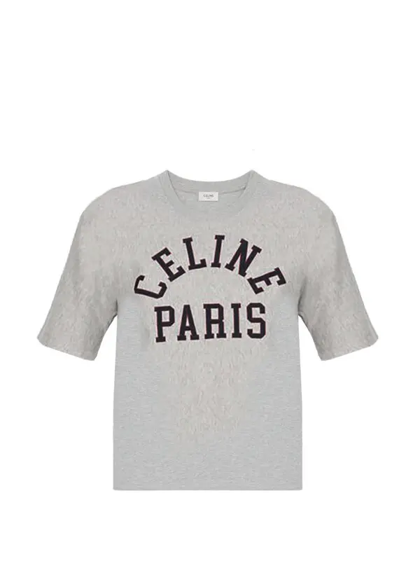 Celine Paris Logo Cotton T-shirt - Multicolor