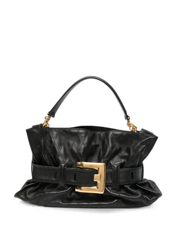 Balmain Black Leather Anthem Medium Tote - Multicolor