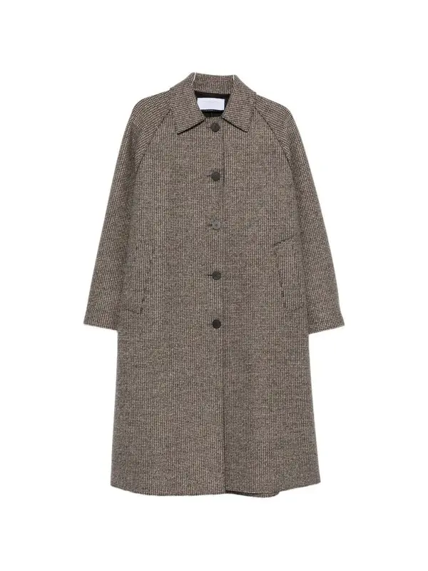 Harris Wharf London Wool And Cashmere Blend Houndstooth Coat - Multicolor