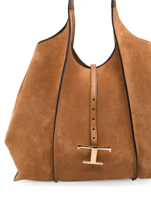 TOD'S T Timeless Medium Suede Tote Bag - Multicolor