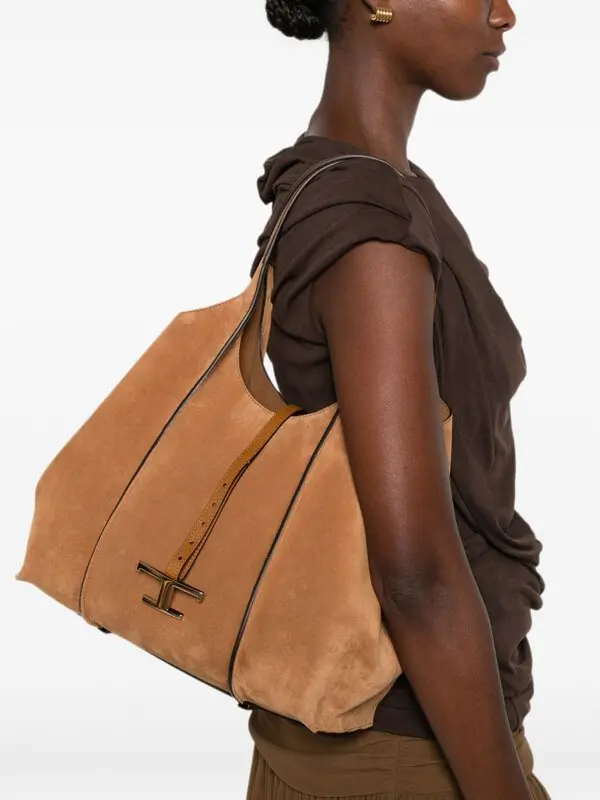 TOD'S T Timeless Medium Suede Tote Bag - Multicolor