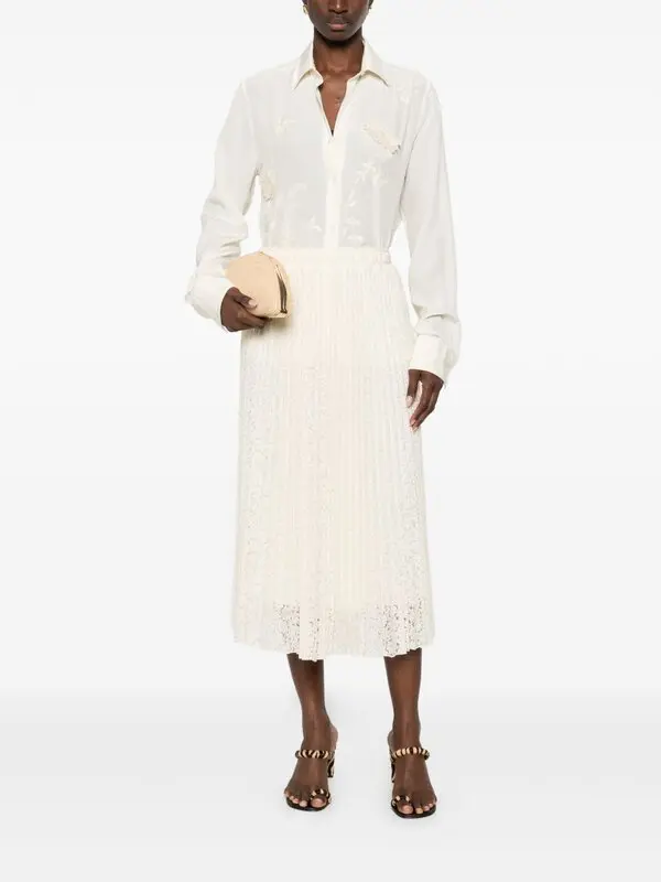 ERMANO SCERVINO Ermanno Scervino Embroidered Pleated Skirt