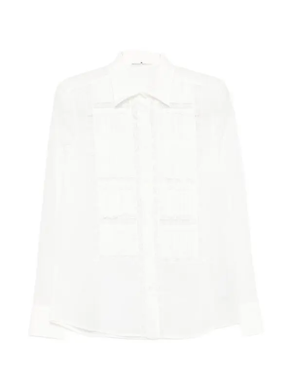 ERMANO SCERVINO Ermanno Scervino White Lace Trimmed Shirt
