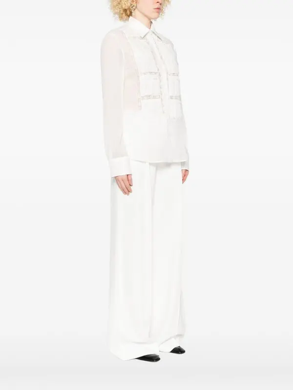ERMANO SCERVINO Ermanno Scervino White Lace Trimmed Shirt