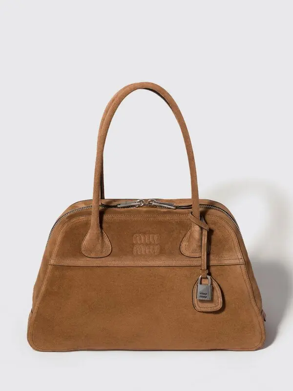 Miu Miu Suede Top Handle Bag - Brown