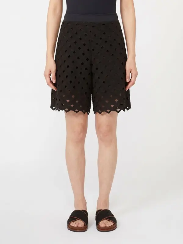 Max Mara Broderie Anglaise Shorts - Black