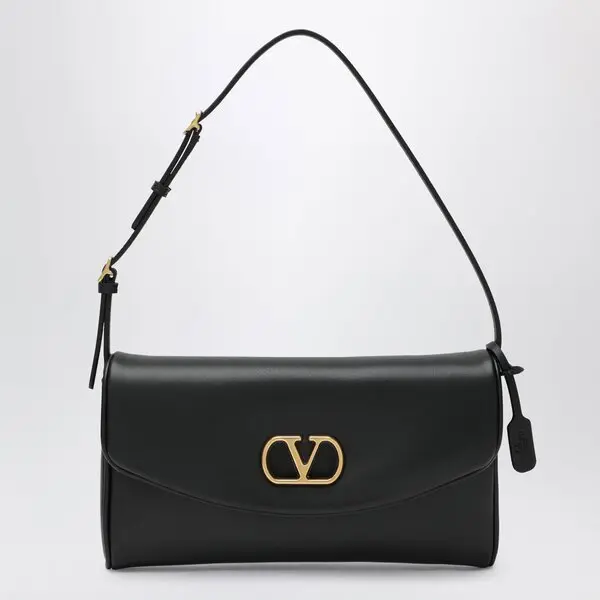 Valentino Garavani Small Devain Leather Shoulder Bag - Black
