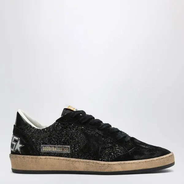GOLDEN GOOSE Ball Star Suede And Glitter Sneakers - Black