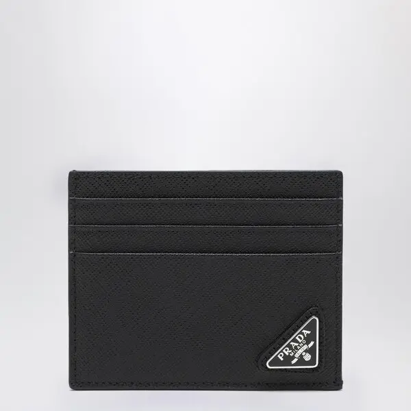 Prada Saffiano Leather Credit Card Holder - Black