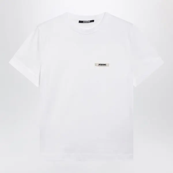Jacquemus Fitted T-shirt With Grosgrain Logo - White
