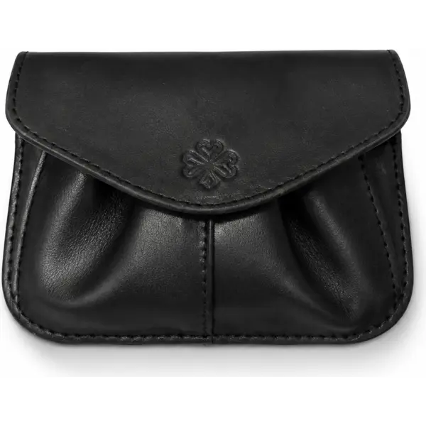 ROSZUAR Crin Liora Sculptural Leather Card Case - Black