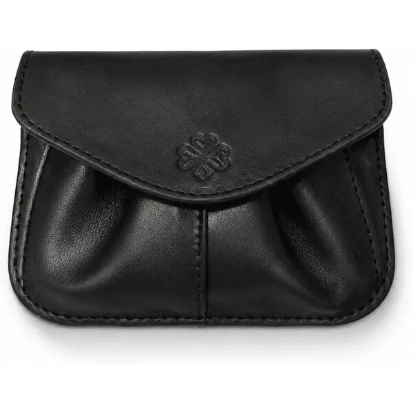 ROSZUAR Crin Liora Sculptural Leather Card Case - Black