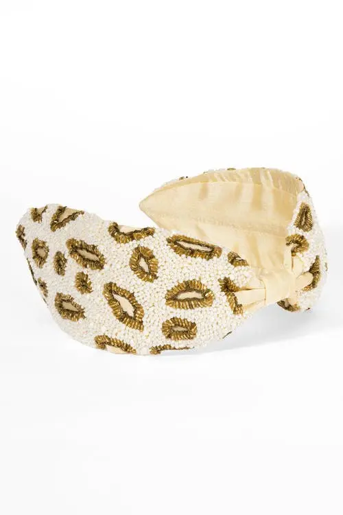 HAIR DRAMA CO Champagne Leopard Headband