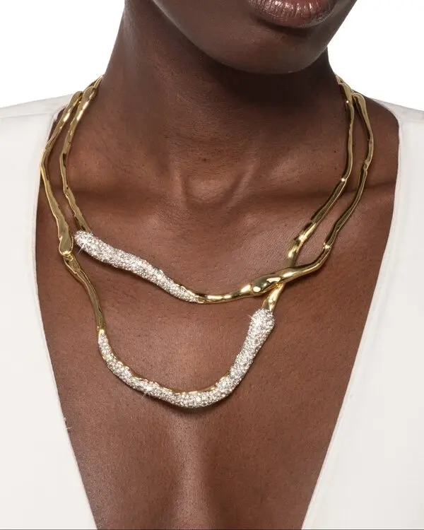 Alexis Bittar Solanales Crystal Twisted Collar Necklace