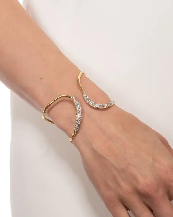 Alexis Bittar Solanales Crystal Freeform Hinge Cuff Bracelet - Gold