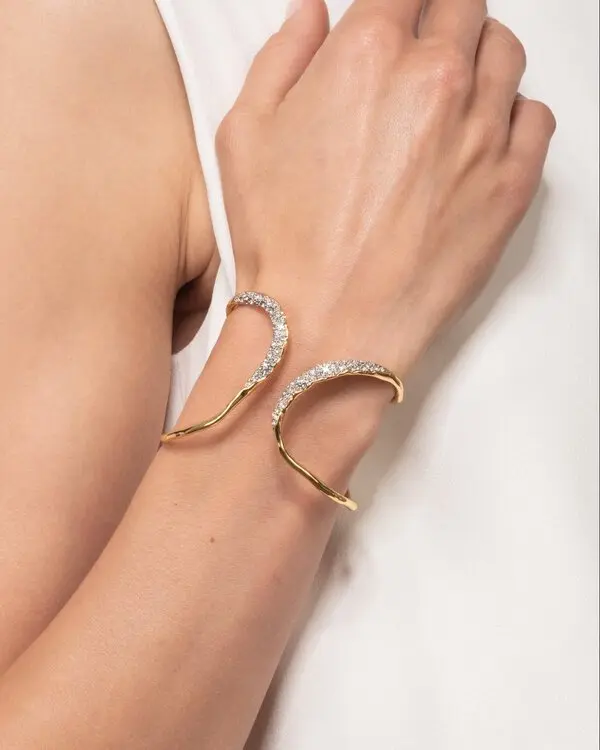 Alexis Bittar Solanales Crystal Freeform Hinge Cuff Bracelet