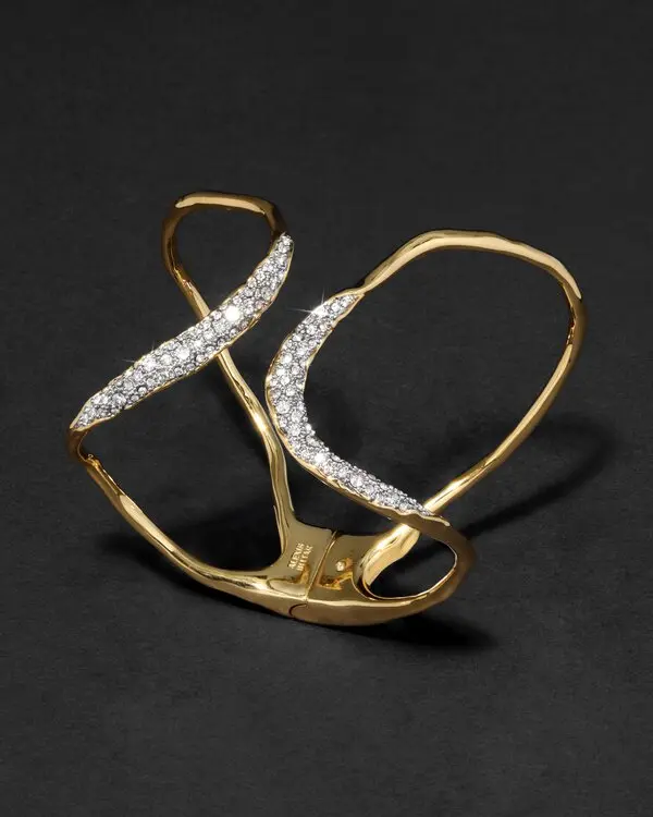 Alexis Bittar Solanales Crystal Freeform Hinge Cuff Bracelet