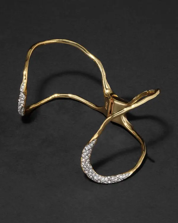 Alexis Bittar Solanales Crystal Freeform Hinge Cuff Bracelet