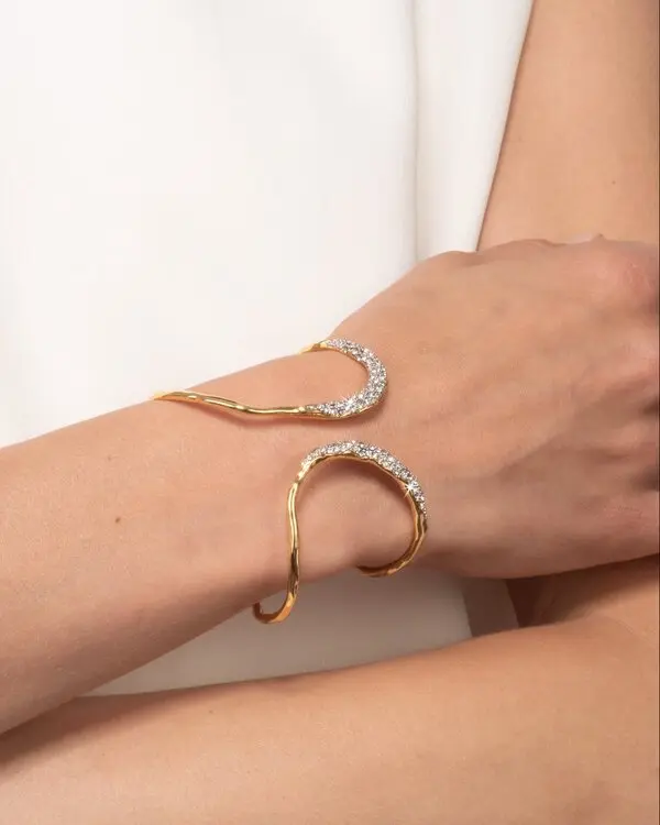 Alexis Bittar Solanales Crystal Freeform Hinge Cuff Bracelet
