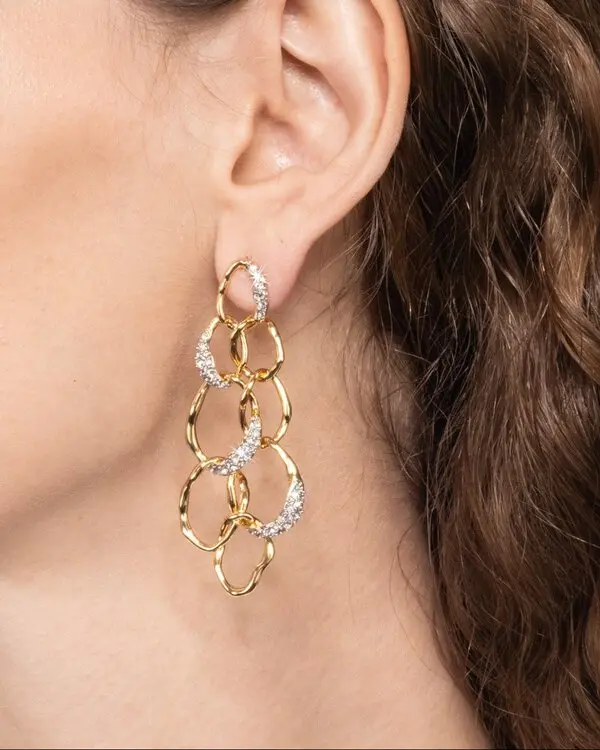 Alexis Bittar Linked Drop Post Earrings In And Silver