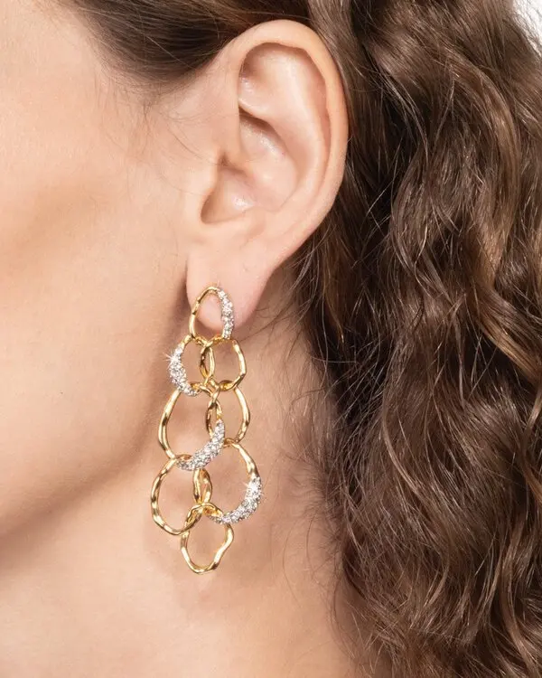 Alexis Bittar Linked Drop Post Earrings In And Silver