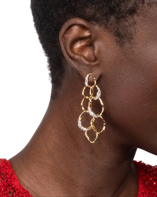 Alexis Bittar Linked Drop Post Earrings In And Silver