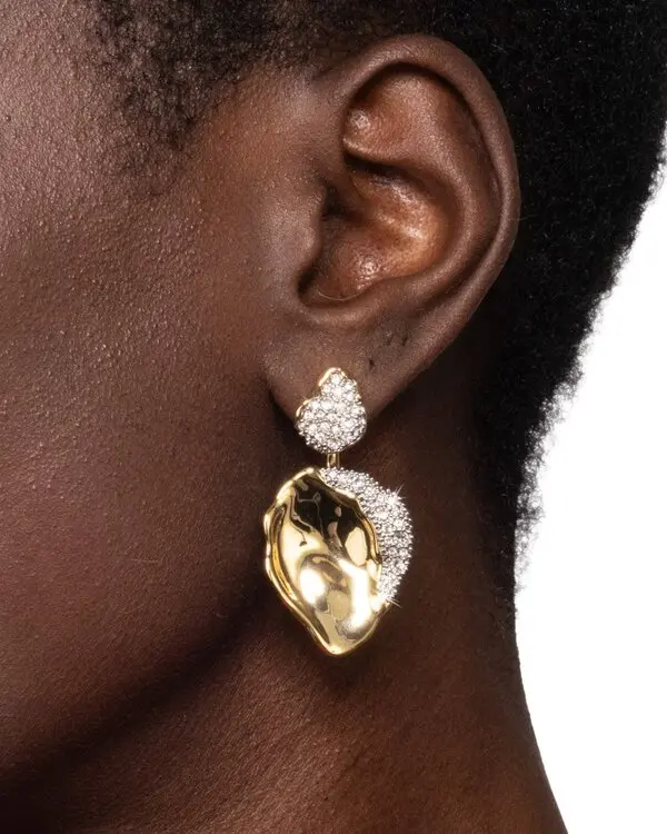 Alexis Bittar Crystal Petal Front-back Earrings - Gold