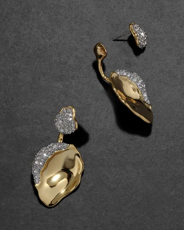 Alexis Bittar Crystal Petal Front-back Earrings - Gold