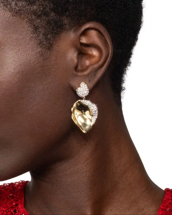 Alexis Bittar Crystal Petal Front-back Earrings - Gold