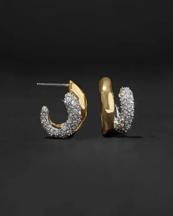 Alexis Bittar Solanales Crystal Double Hoop Earrings