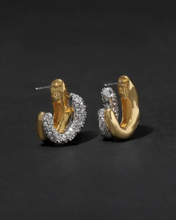 Alexis Bittar Solanales Crystal Double Hoop Earrings