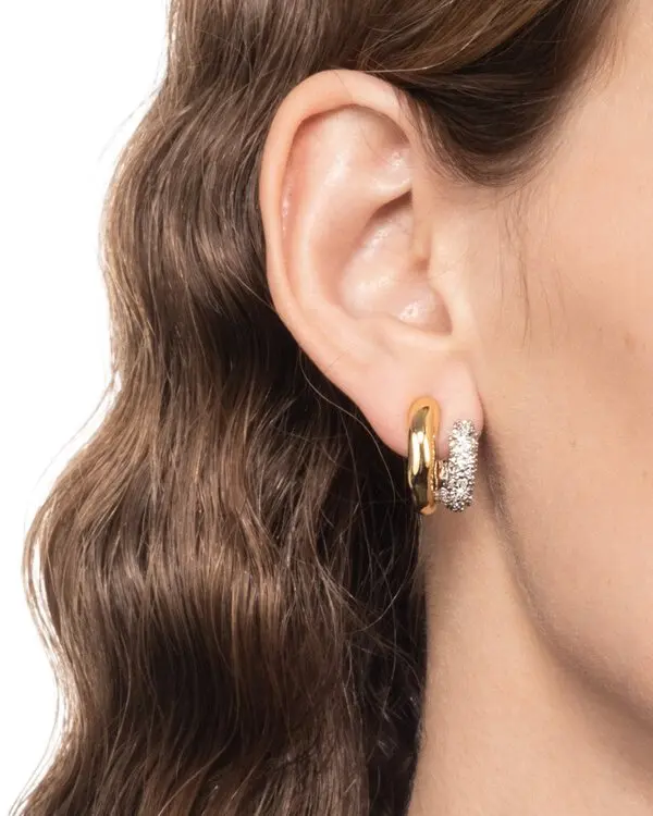 Alexis Bittar Solanales Crystal Double Hoop Earrings