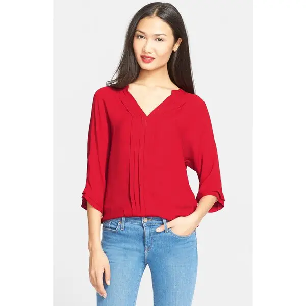 Joie Marru' Semi-sheer Silk Blouse - Deep Garnet