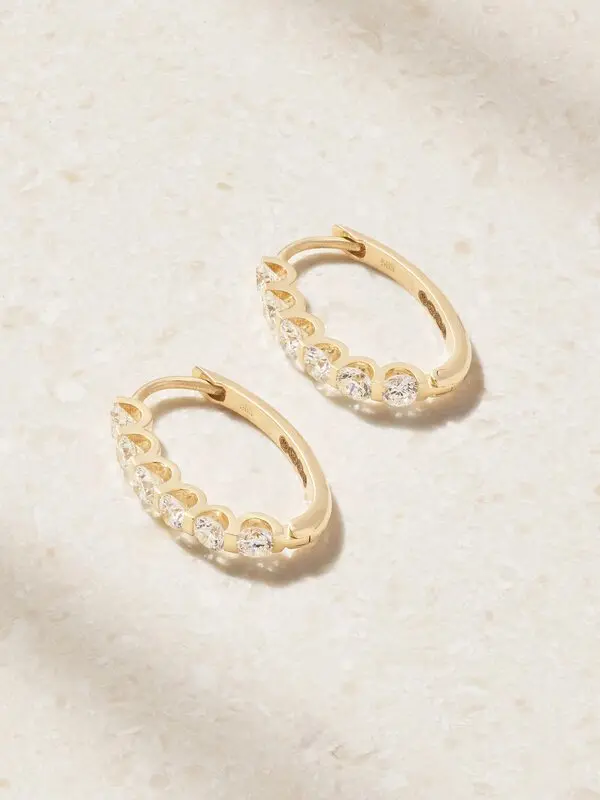 Ileana Makri 14-karat Yellow Diamond Hoop Earrings - Gold